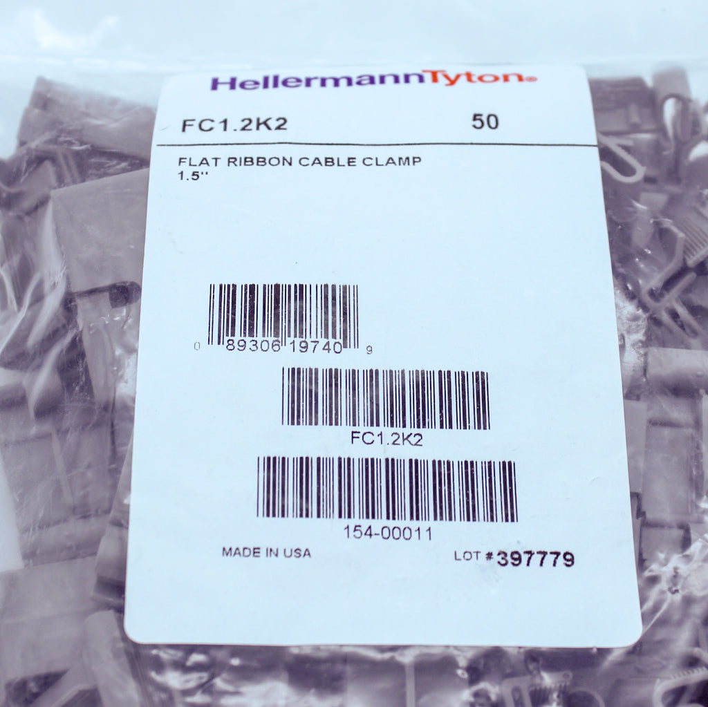 50 Pack Of HellermannTyton FC1.2K2 1.2" Max Cable Width Flat Ribbon Cl – Primelec