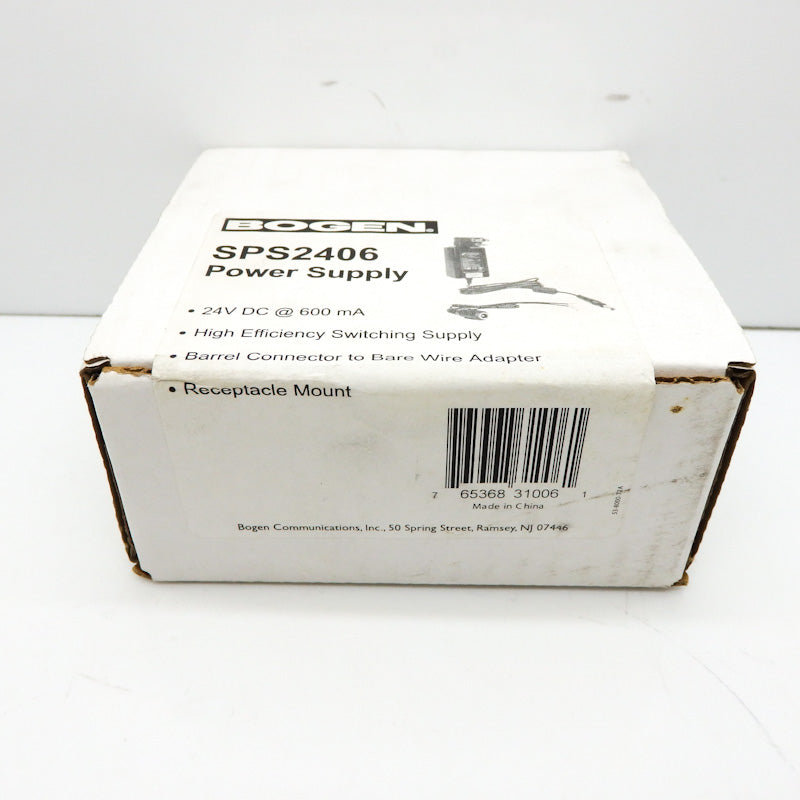Bogen 24VDC 600mA Switching Power Supply w/ Receptacle Mount SPS2406 ...