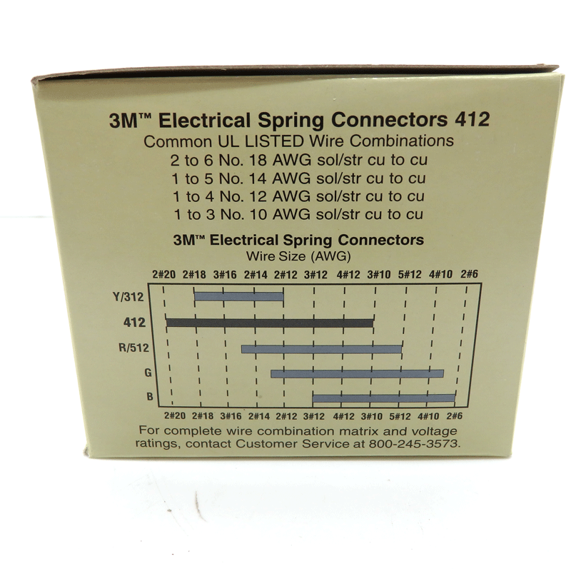 100 Pack of 3M 412 Tan Nylon Electrical Spring Connectors – Primelec