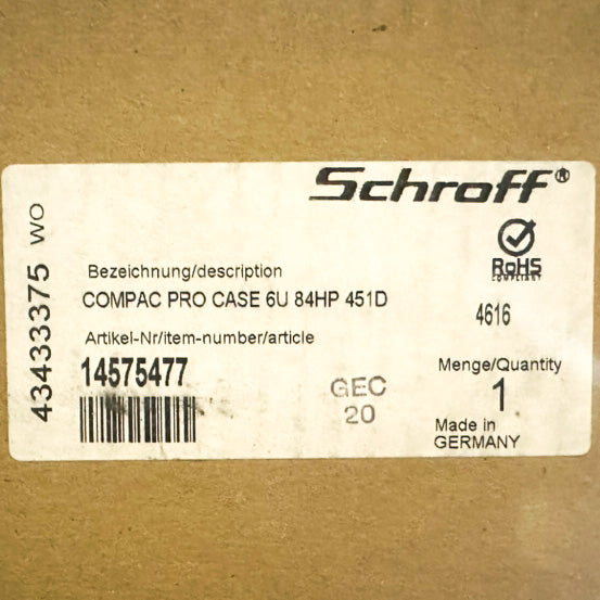 Schroff CompacPro 19" 6U Aluminum Desktop Open Case 14575-477 – Primelec