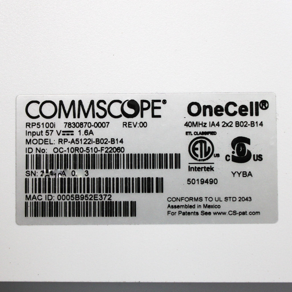 CommScope OneCell Radio Point OC-10R0-510-F22060 RP5100i Indoor 2 Chan ...