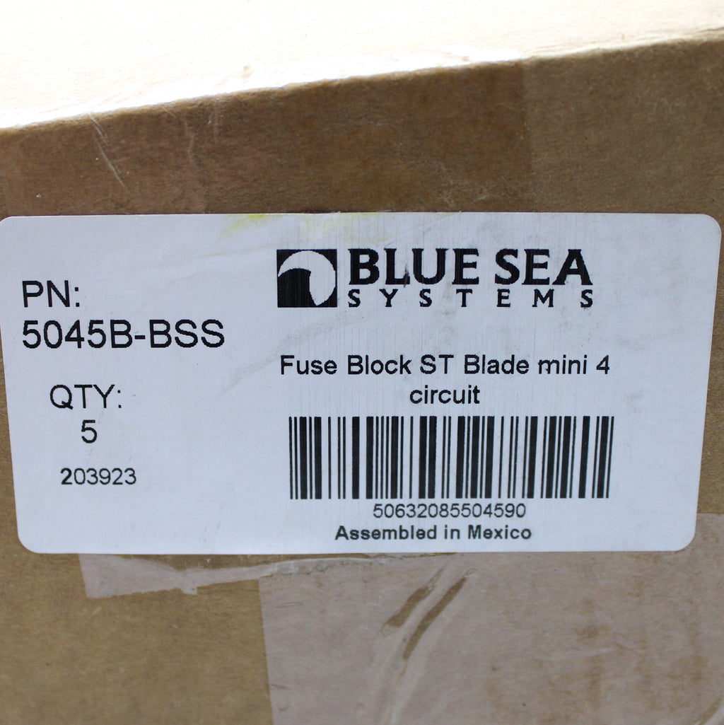 Blue Sea Systems Fuse Block ST Blade Mini 4 Circuit 5045B-BSS – Primelec