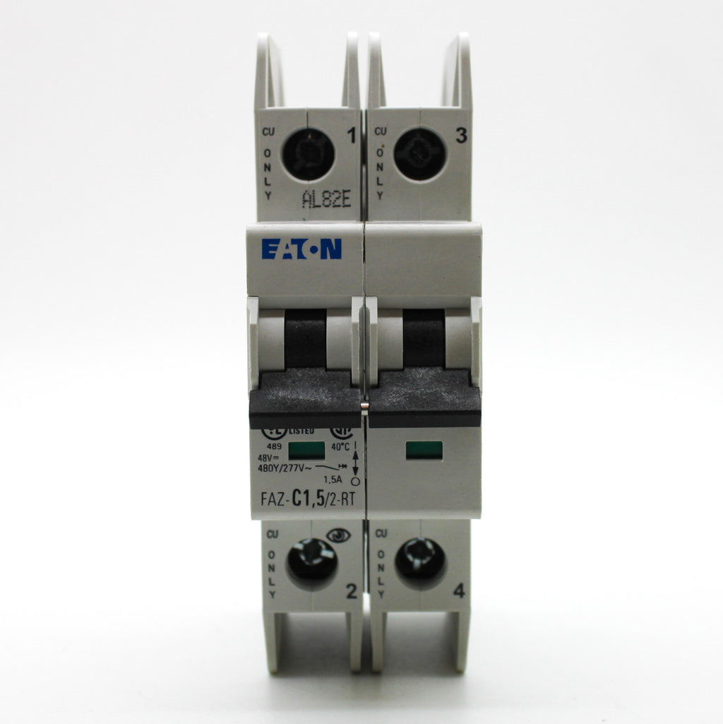 Eaton 2P 1.5A C Curve Miniature Breaker FAZ-C1.5/2-RT – Primelec