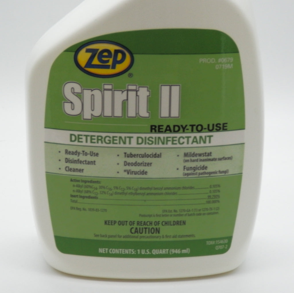 12 Pack Zep 67909 Spirit II Detergent Disinfectant Spray 1 Quart – Primelec