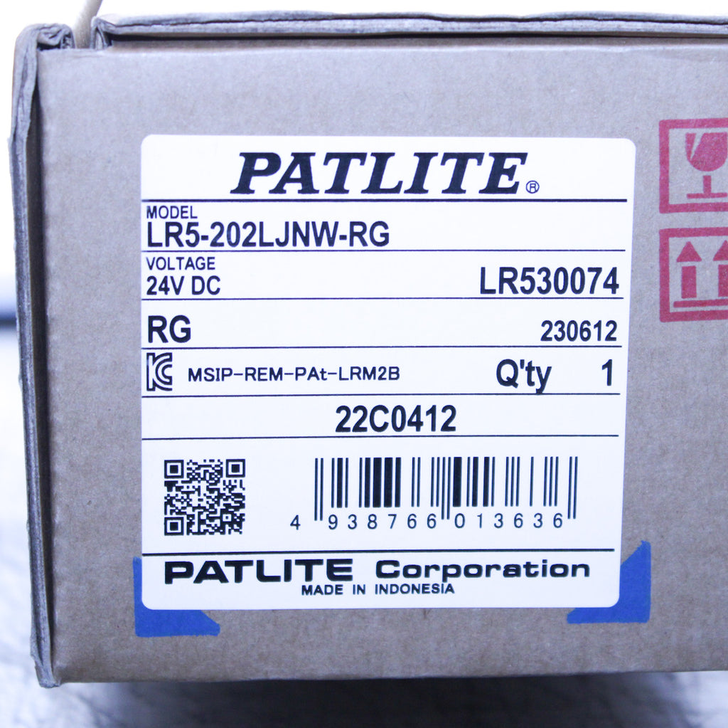 Patlite LR5-202LJNW-RG 50mm 2-Tier 24VDC Pole Mount/Cable Light Tower ...
