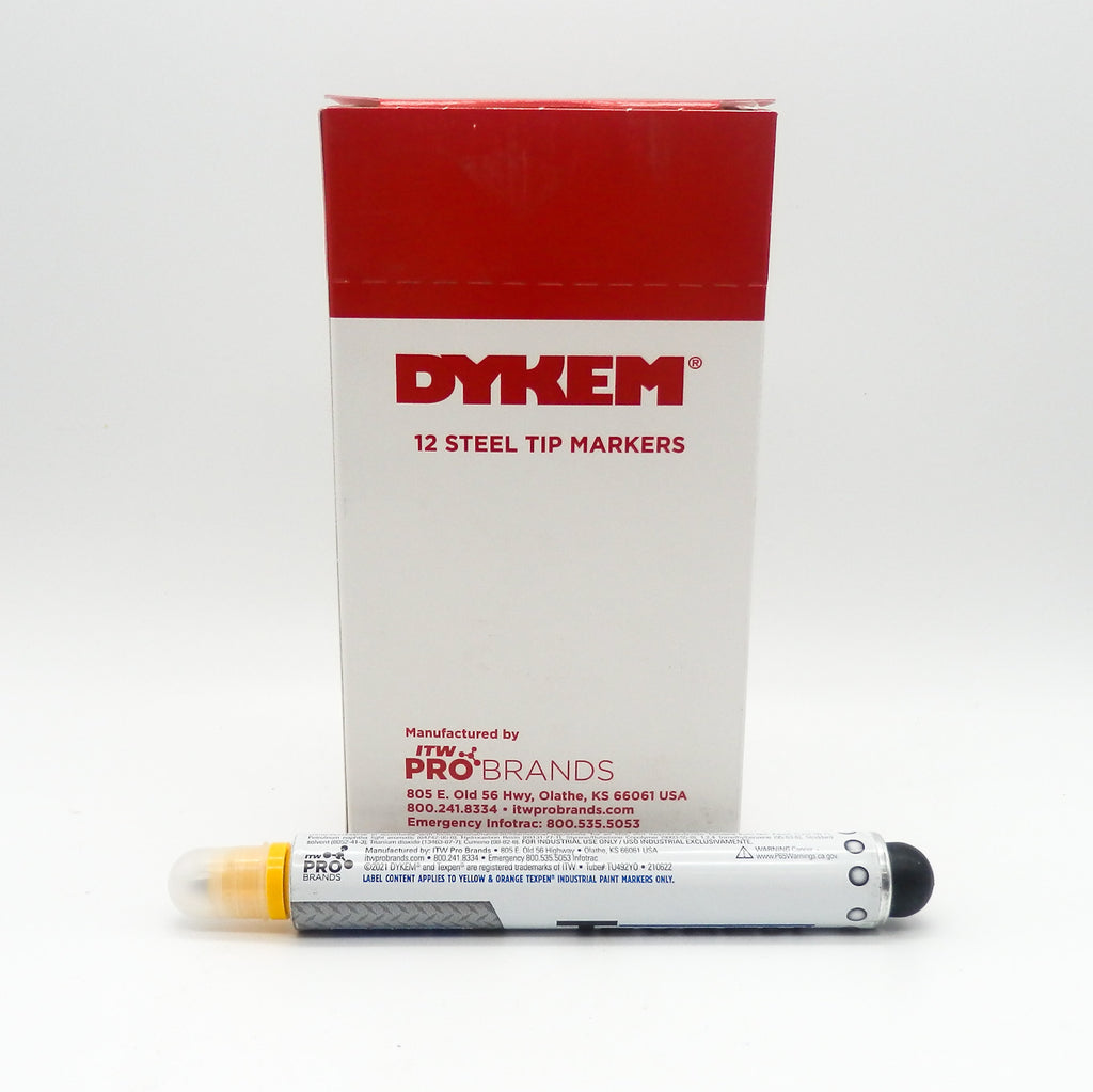 Dykem 16063 Texpen Industrial Metal Paint Marker - Medium Yellow – Primelec