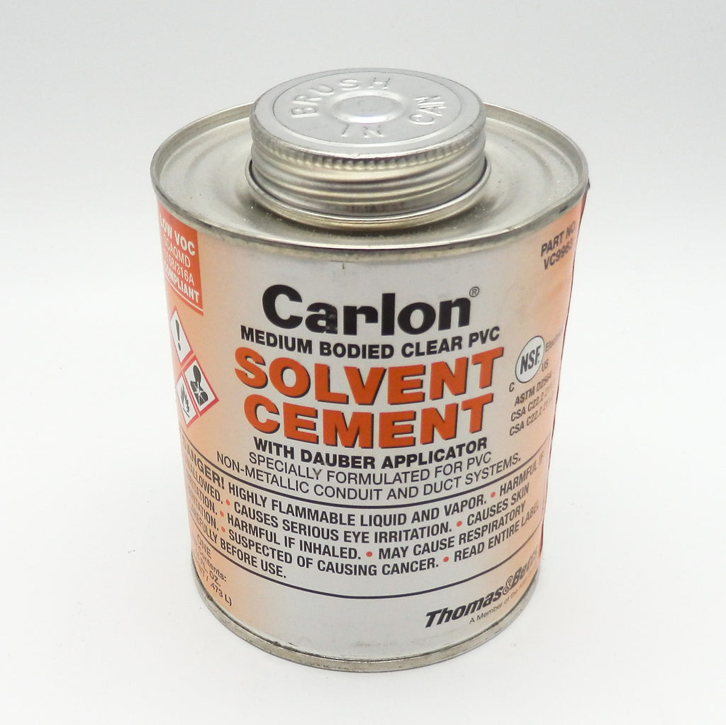 Carlon 16 fl. oz Medium Bodied Clear PVC Solvent Cement VC9963 – Primelec