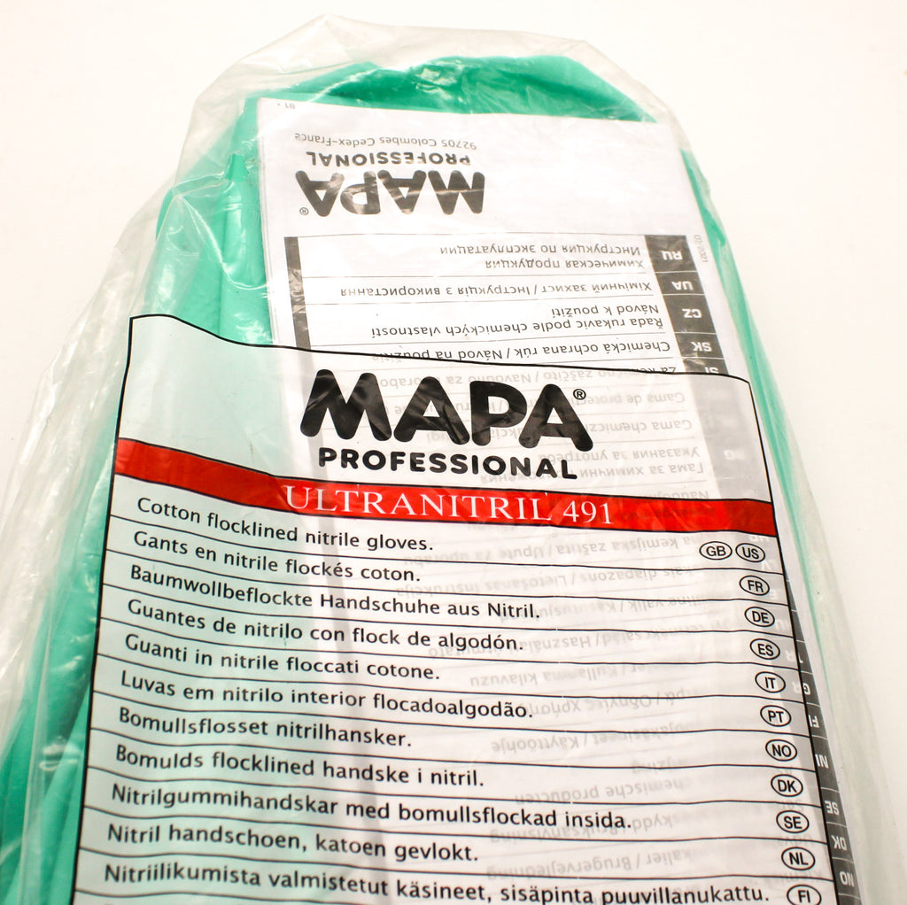 MAPA Professional Size 7 Cotton Flocklined Nitrile Gloves 10 Pack ...