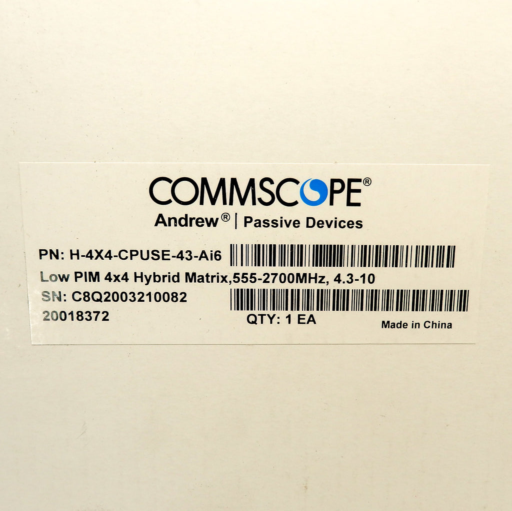 Andrew CommScope H-4X4-CPUSE-43-AI6 Low PIM 4x4 Power Hybrid Matrix ...