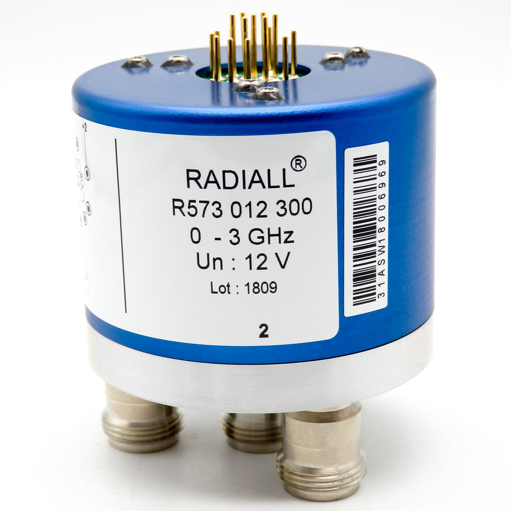 Radiall R573012300 12VDC 3GHz SP3T Solder Pin Coaxial Switch – Primelec