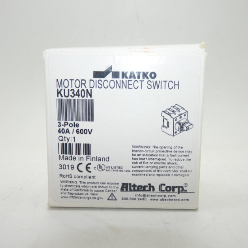 Altech Corp KU340N 40A 3-Pole Motor Disconnect Switch – Primelec