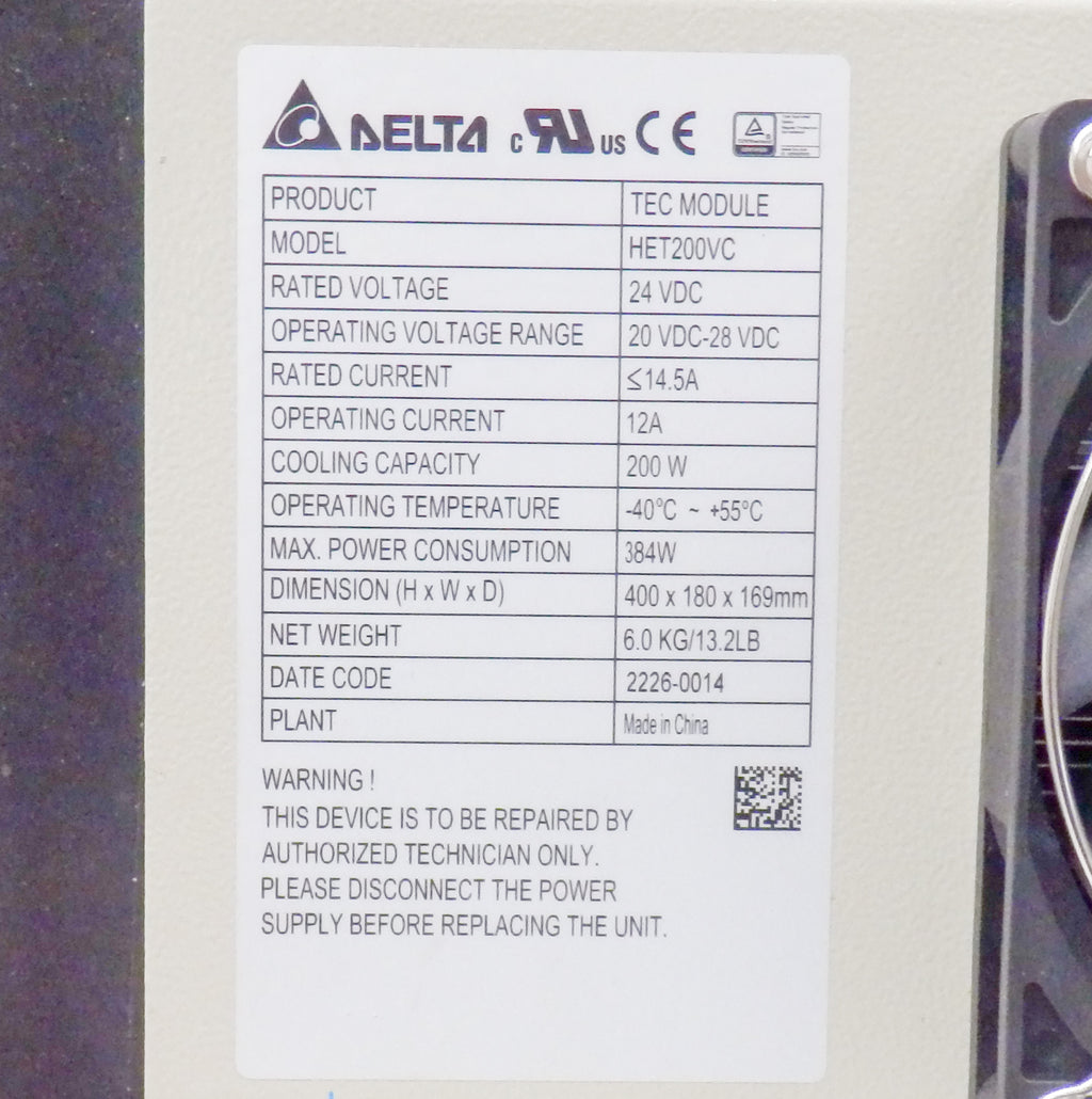 Delta Electronics HET200VC Air To Air 200W Thermoelectric Assembly ...