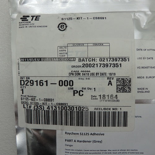TE Connectivity S1125-KIT-1-CS8691 Heat Resistant Epoxy Kit D29161-000 ...