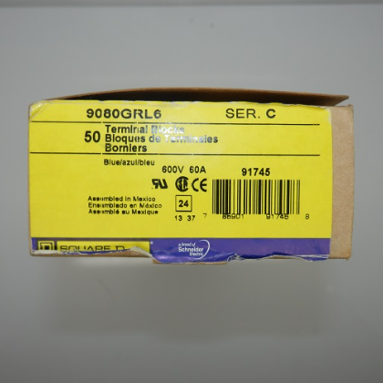 Box of 50 Square D 600V 60A Terminal Blocks 9080GRL6 – Primelec