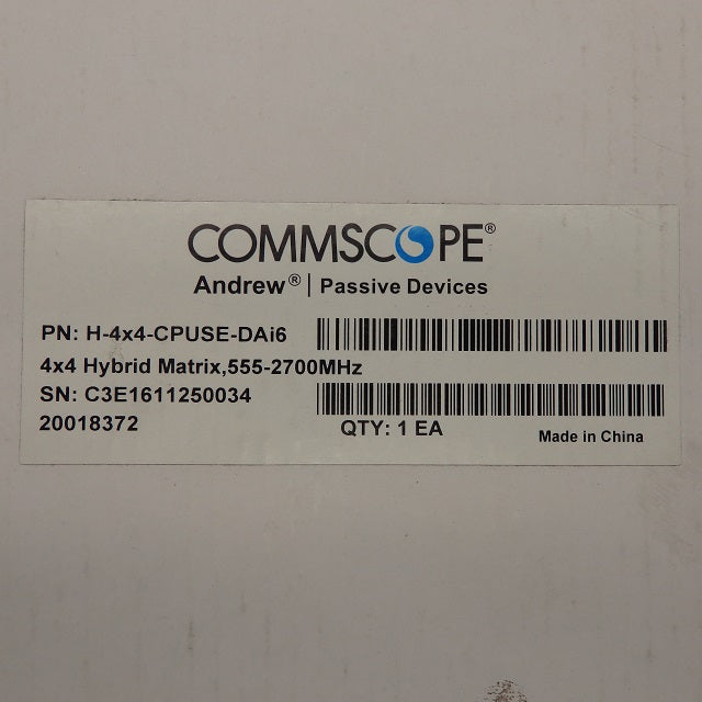 CommScope H-4x4-CPUSE-DAi6 555-2700MHz 4x4 Hybrid Power Hybrid Matrix ...