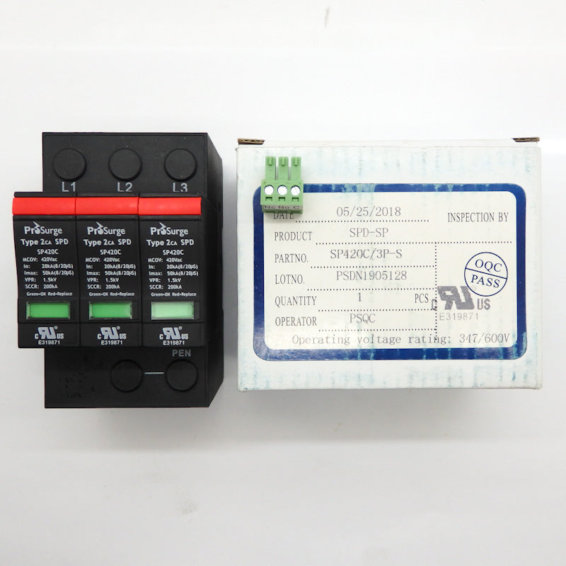 ProSurge Type 2CA SPD 3-P AC Power DIN-Rail Surge Protective Device SP ...