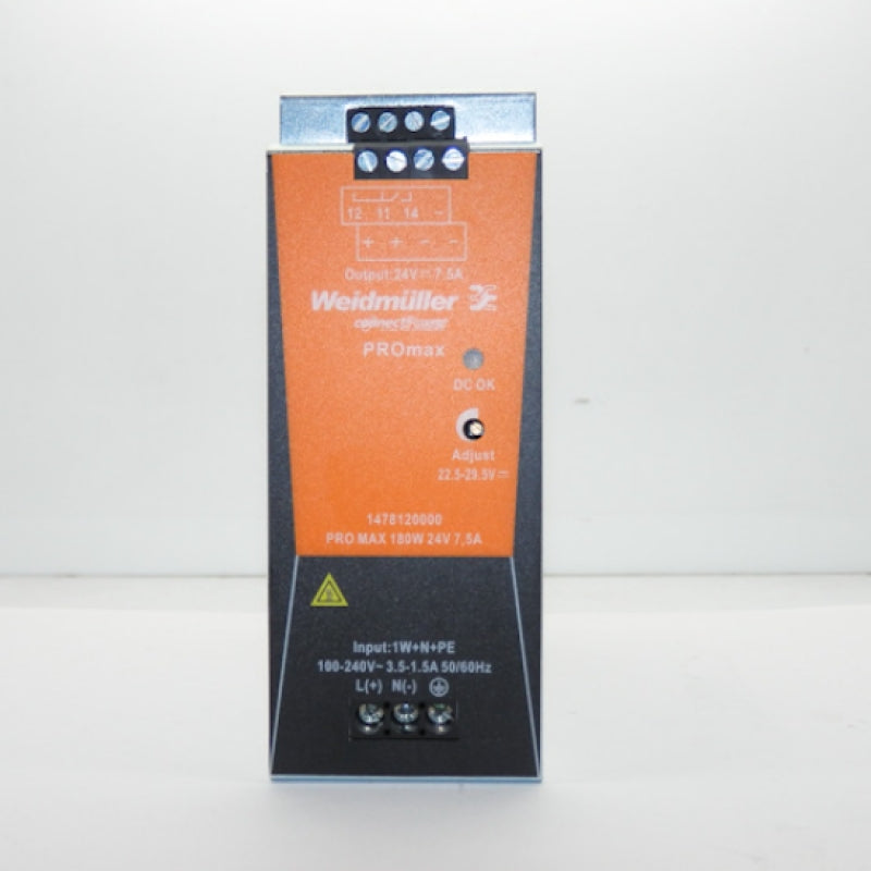 Weidmuller ProMax 180W 7.5A 24V DIN Rail Power Supply 1478120000 – Primelec