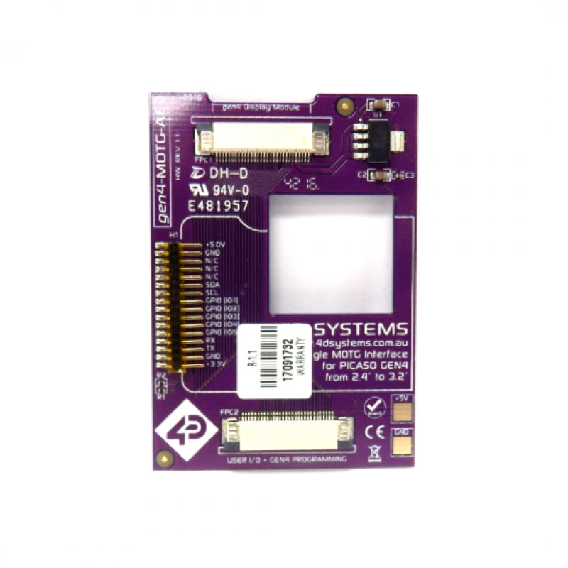 4D Systems MOTG-AC3 1 Slot PICASO GEN4 Interface Board – Primelec