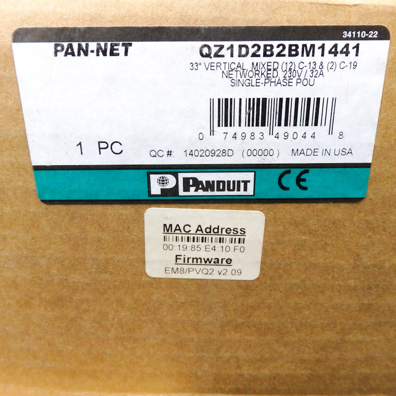 Panduit 14-Outlet Vertical Power Strip Rack-Mountable PDU QZ1D2B2BM144 ...